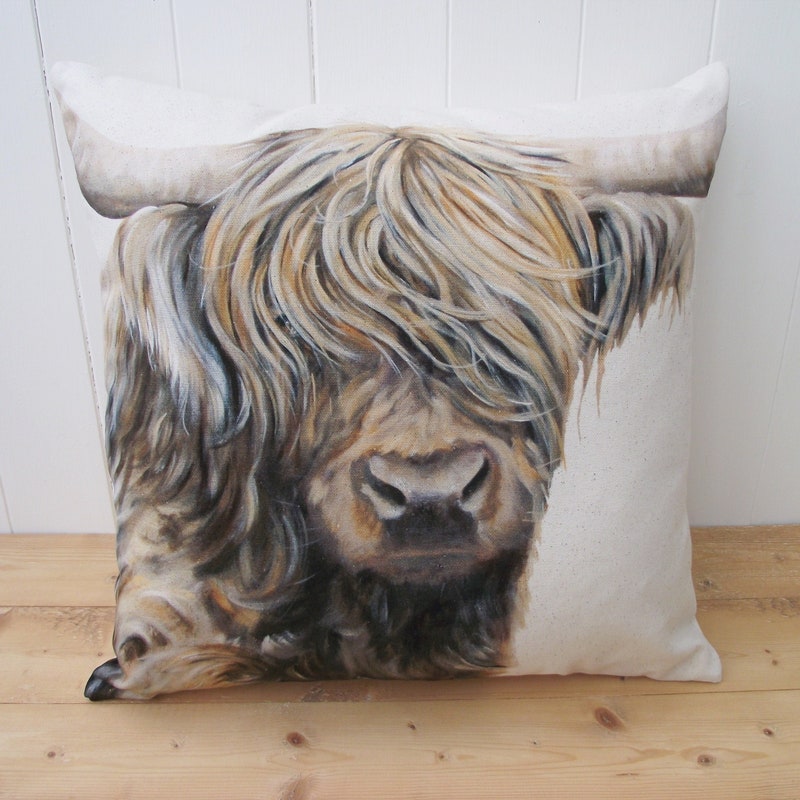 Highland Cow Cushion - Etsy UK