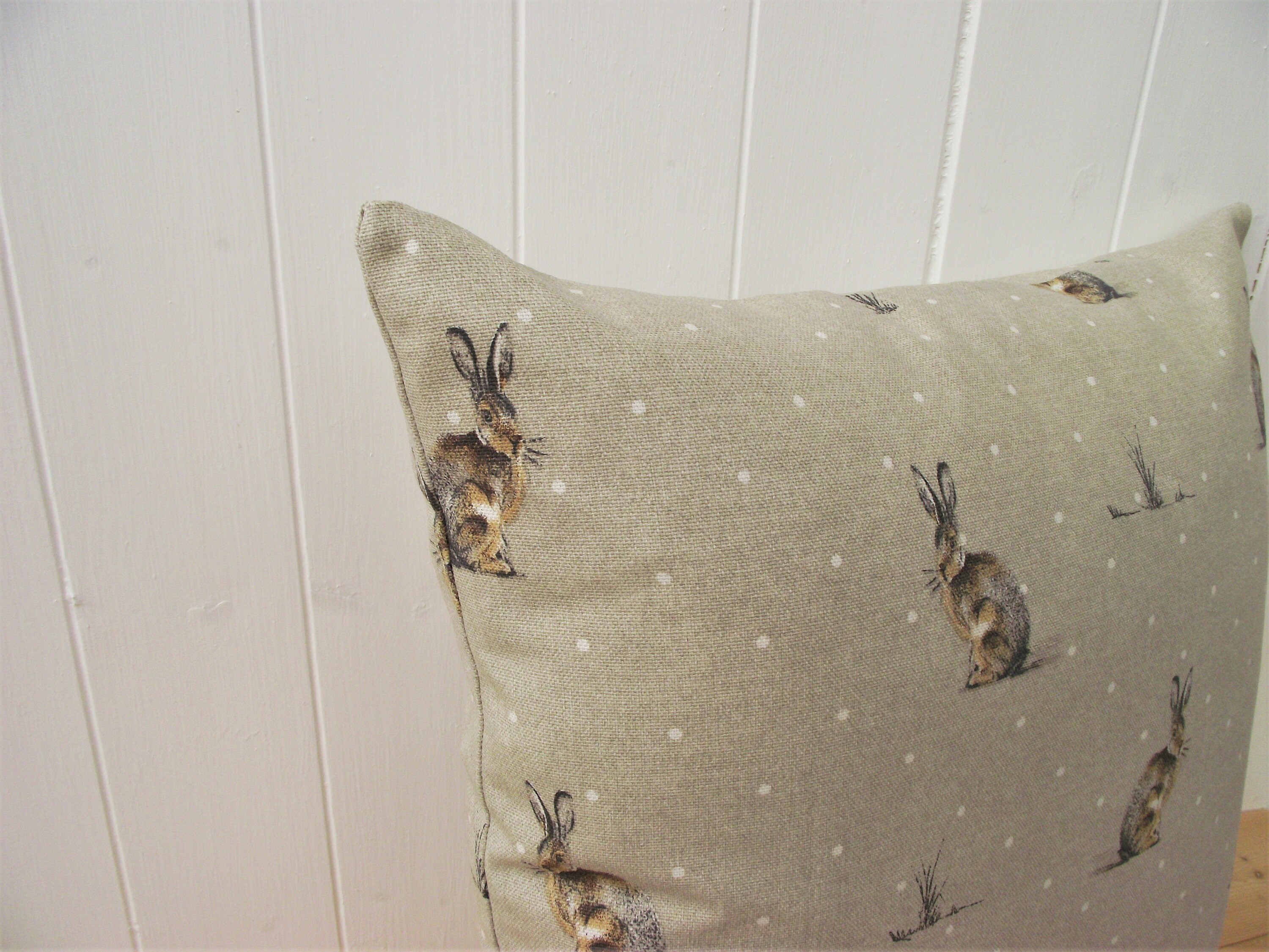 Hare Cushion Rustic Rabbit Pillow Hartley Hare Cushion - Etsy UK
