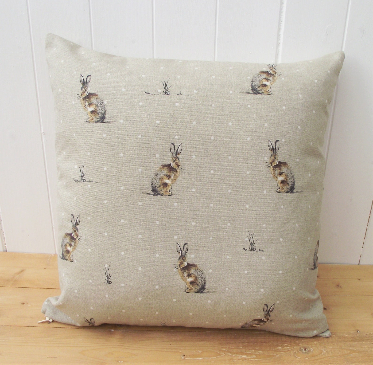 Hare Cushion Rustic Rabbit Pillow Hartley Hare Cushion - Etsy UK
