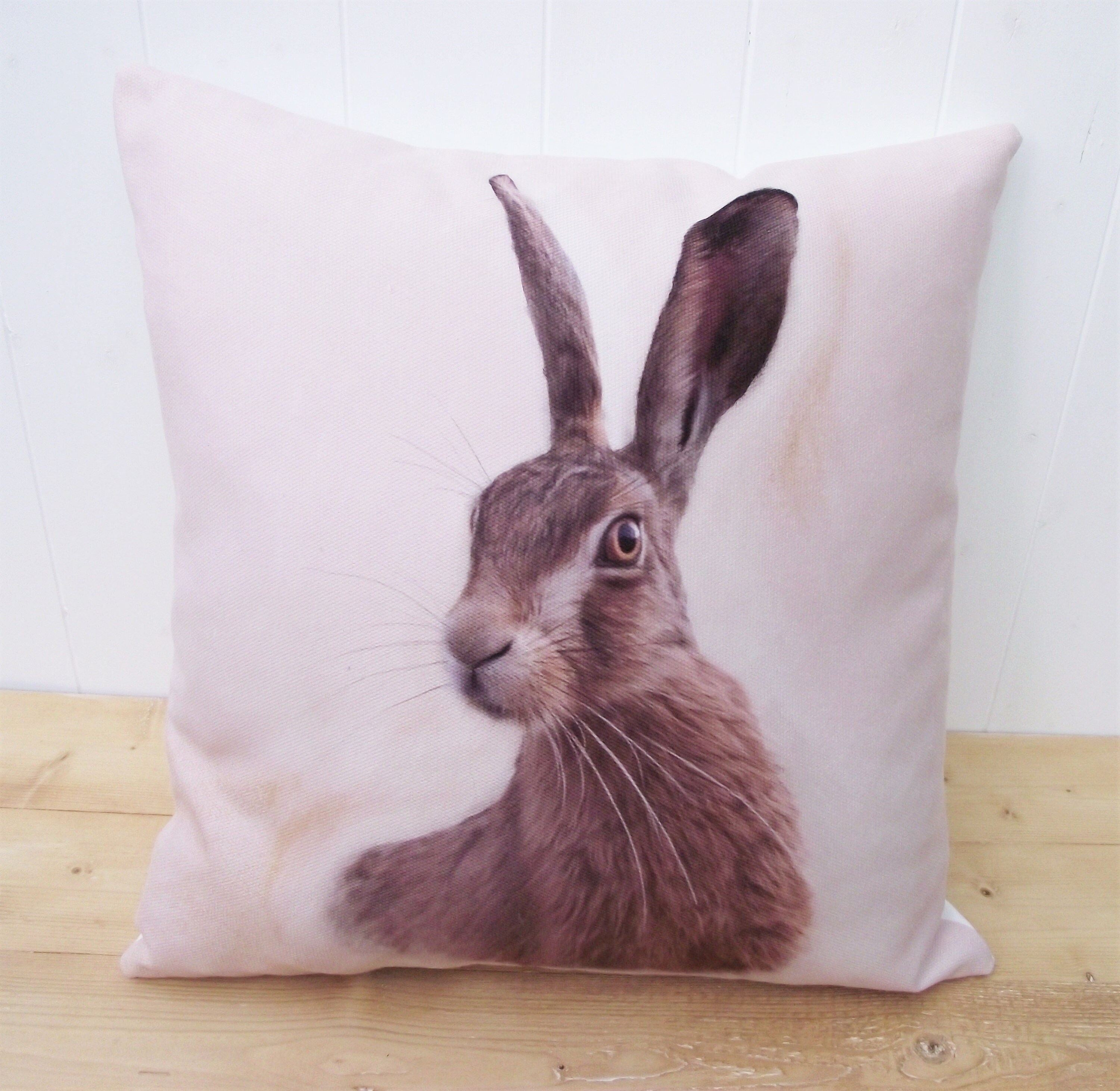 Hare Cushion Rabbit Art Work Print by UK Artists Handmade - Etsy UK