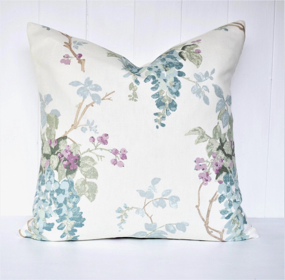 Laura Ashley Duck Egg Wisteria Cushion, Backed With Laura Ashley Austen ...