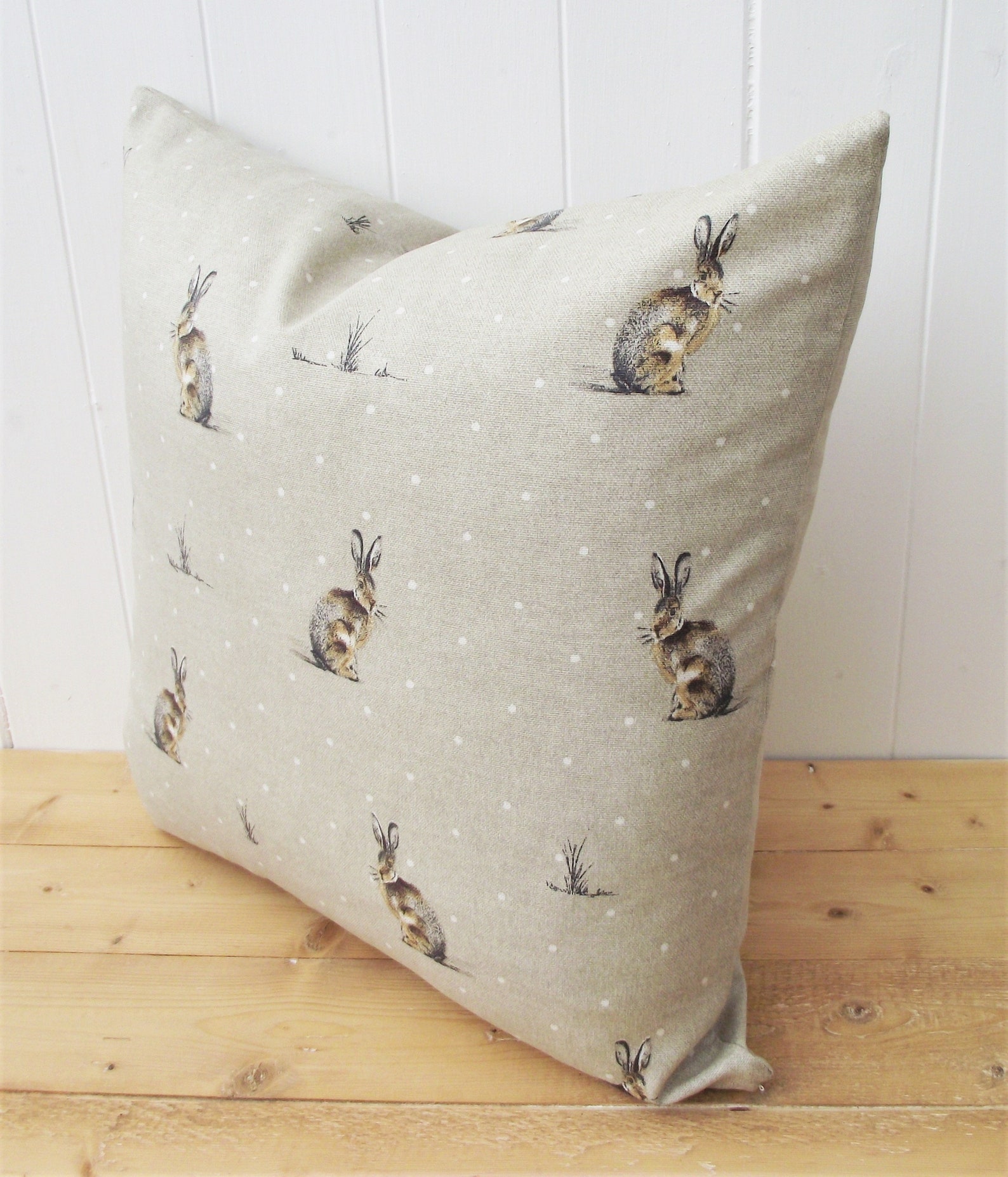 Hare Cushion Rustic Rabbit Pillow Hartley Hare Cushion - Etsy UK