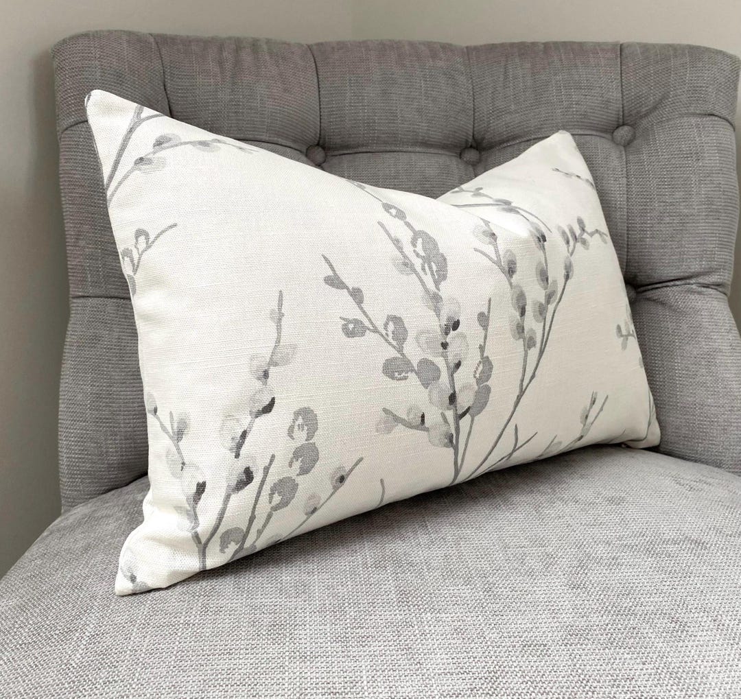 Laura Ashley Pussy Willow Grey Cushion, Floral Fabric Backed With Laura ...