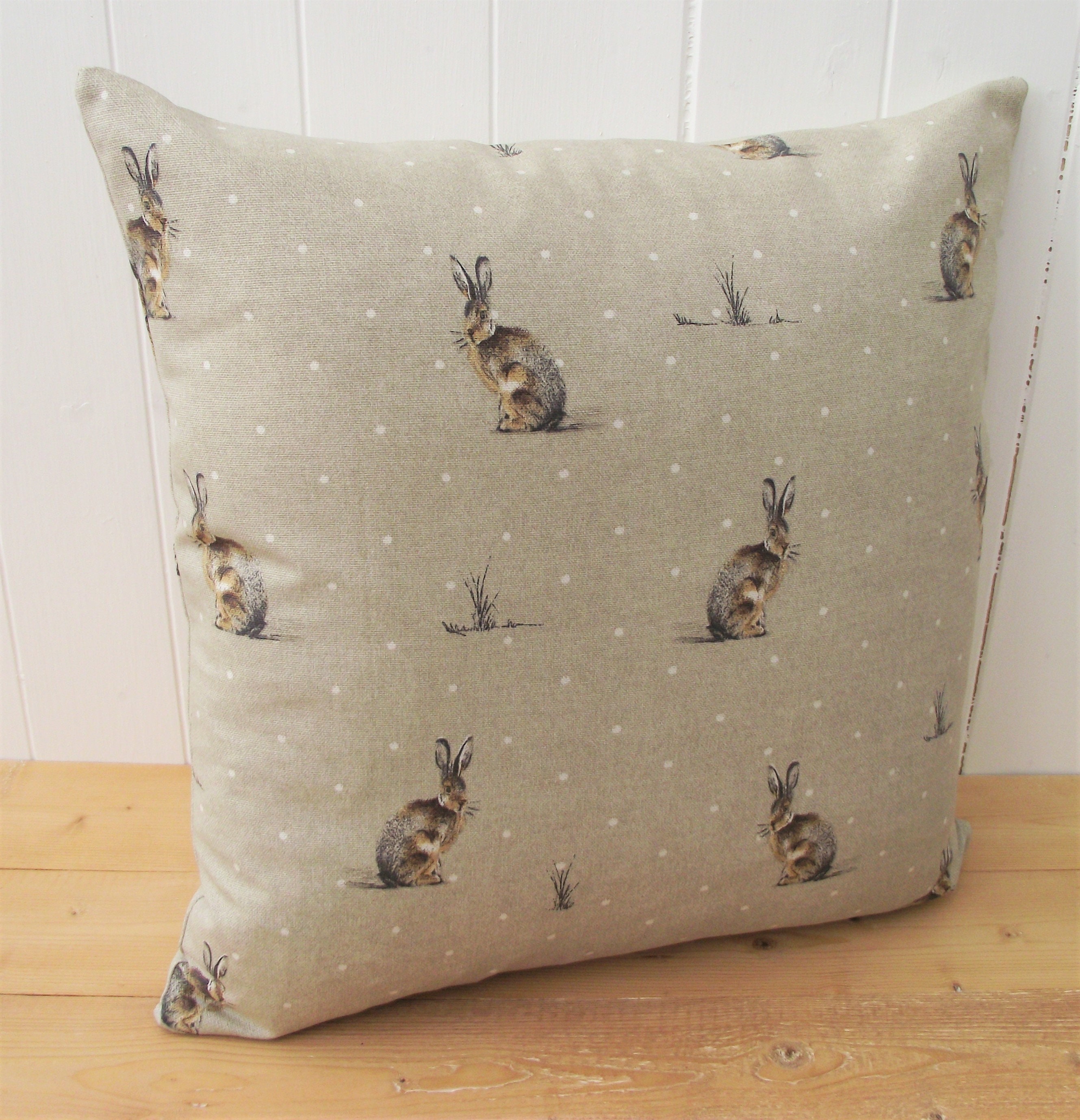 Hare Cushion Rustic Rabbit Pillow Hartley Hare Cushion - Etsy UK