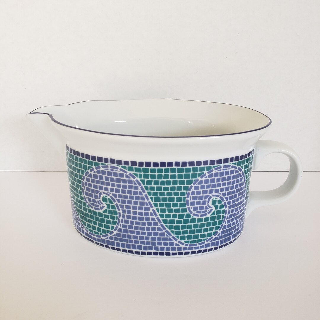 Dansk Wave Pattern Blue Creamer/jug Bowl - Etsy