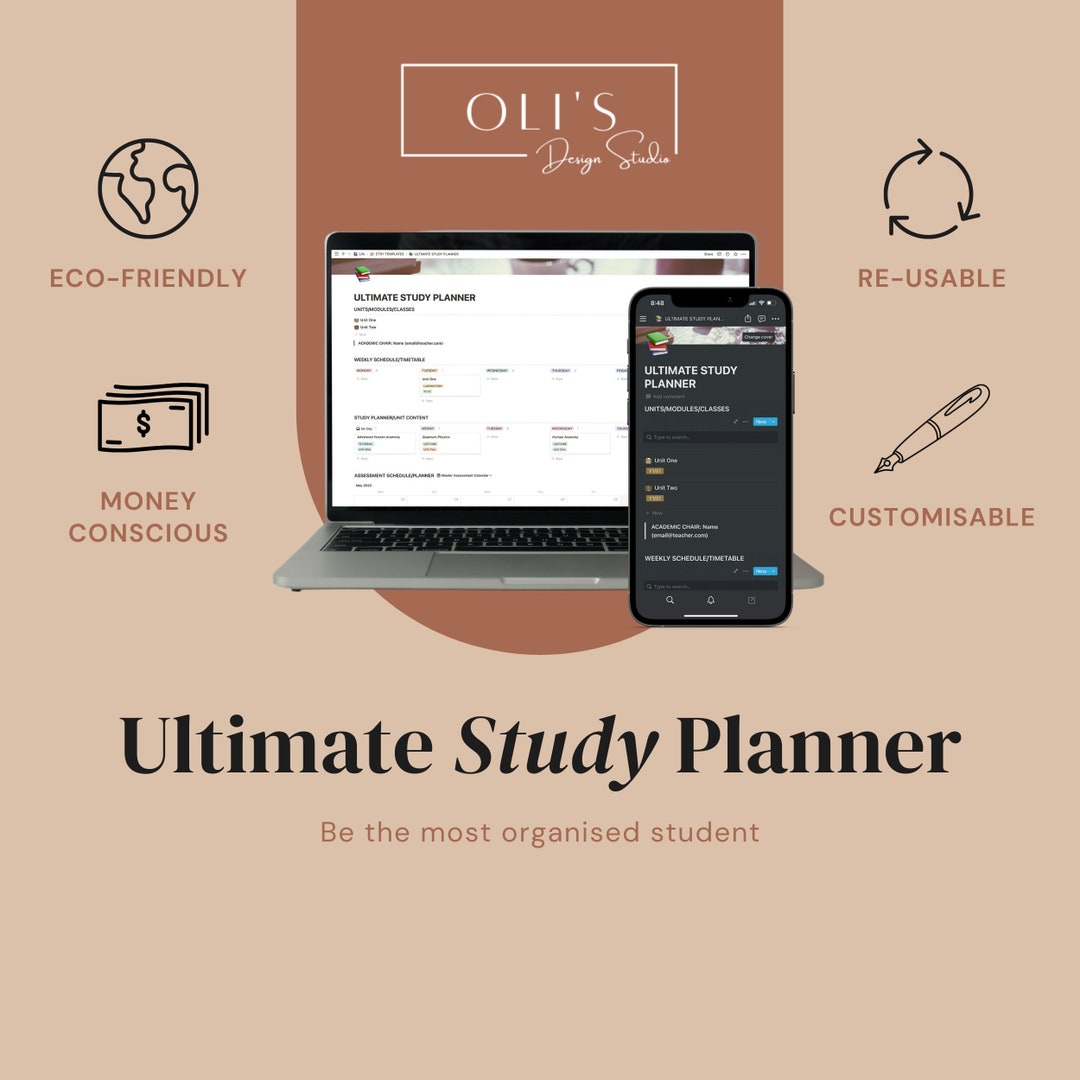 ULTIMATE STUDY PLANNER Notion Template Class Schedule Study - Etsy ...