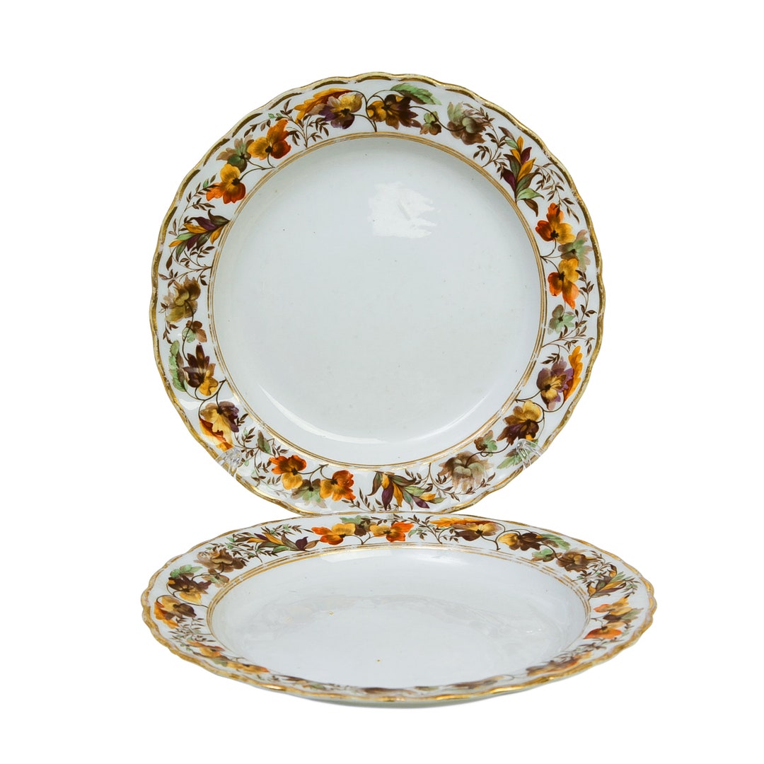 18th C. DERBY PORCELAIN Plates - William Longdon - England - Ca. 1790 ...