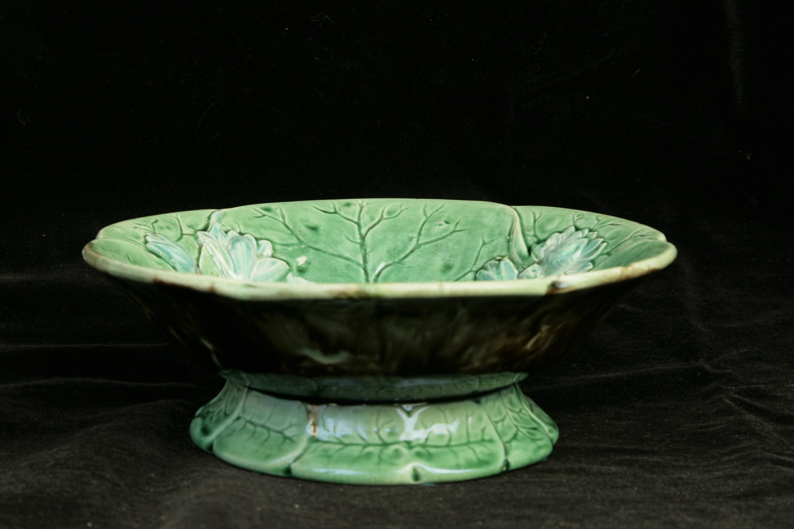 Antique Thomas Forester Majolica Lily Pond Compote Late 19thc England ...