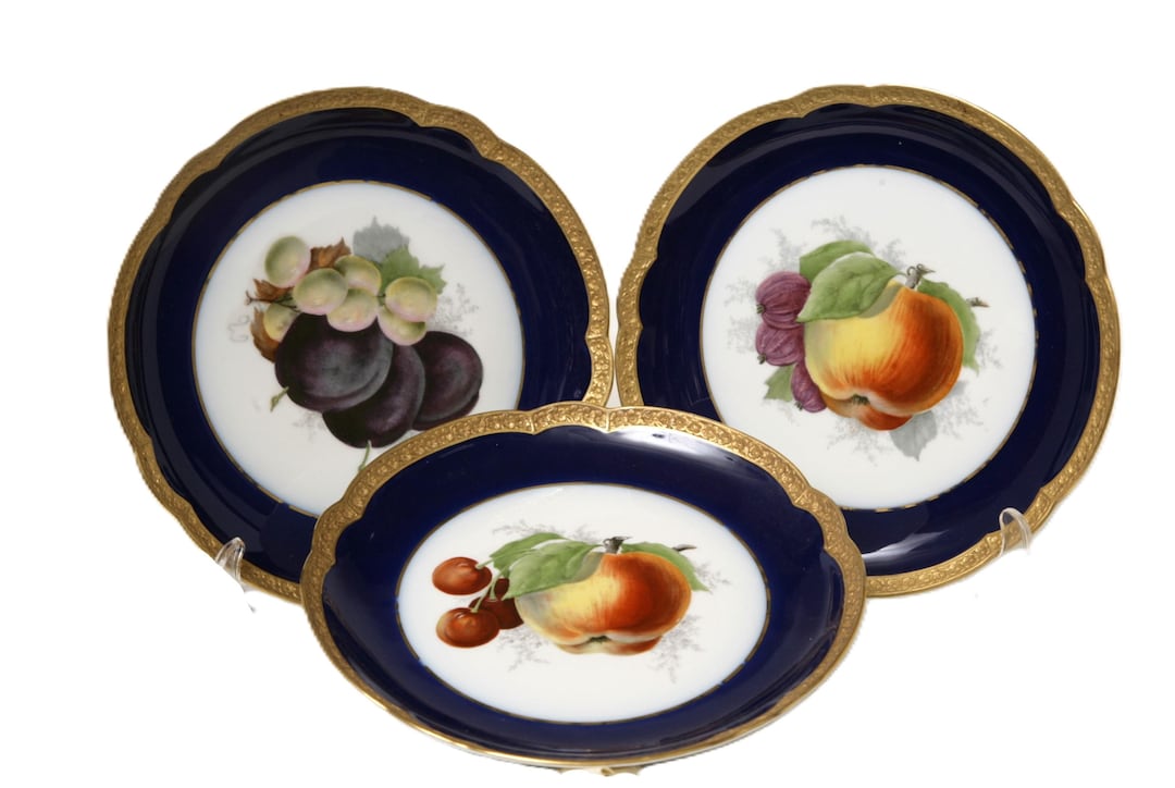 Early 20thc ROSENTHAL Dessert Fruit Plates - 9" - Germany - Set of 3 ...