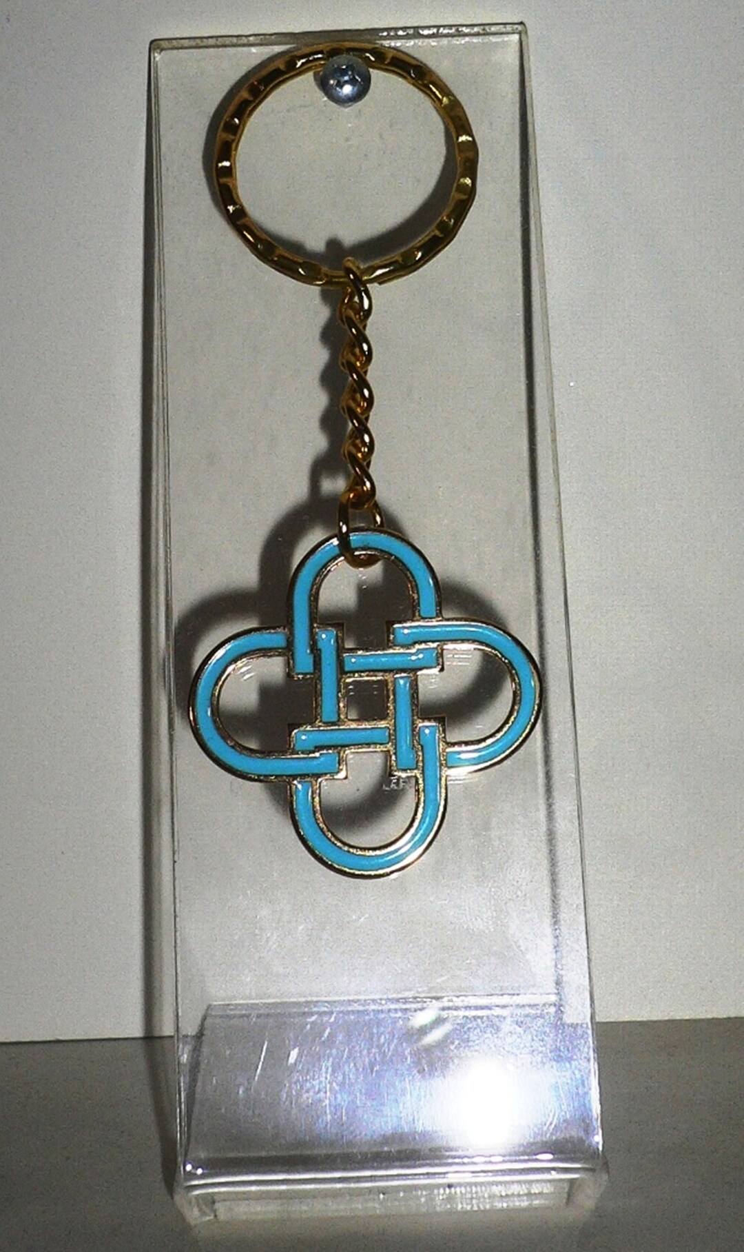 Collectible Vintage Old Vintage Light Blue Gold Keychain VERY NICE ...