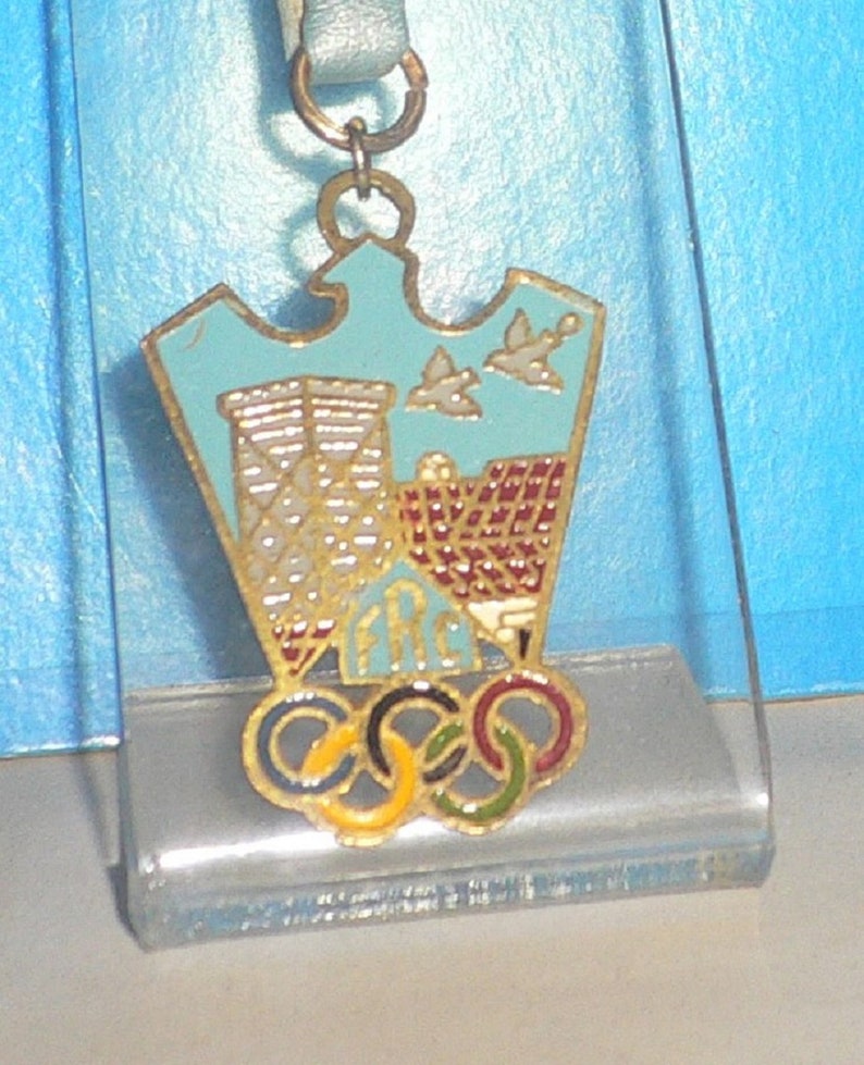 Olympic Games Vintage ORIGINAL Old Olympic FRC Leather Keychain With ...