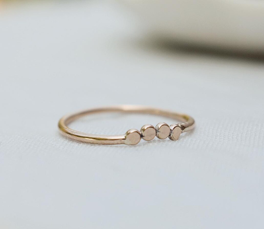 14K Gold Filled Dainty Stacking Ring, Gift for Her, Minimal Thin Gold ...