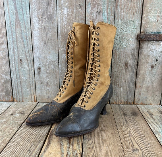 Antique Woman's Boots - Shabby Old Boots - Primitive … - Gem