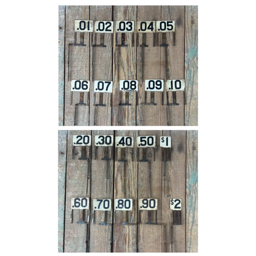 A Collection of Salvaged Register Flags - 20 Cash Register Price Flags ...