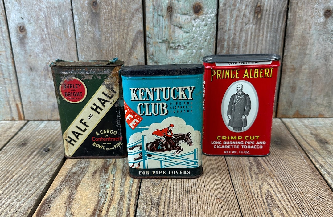Vintage Tobacco Tins Collectible Tins Set of 3 Old Metal Tobacco Tins ...