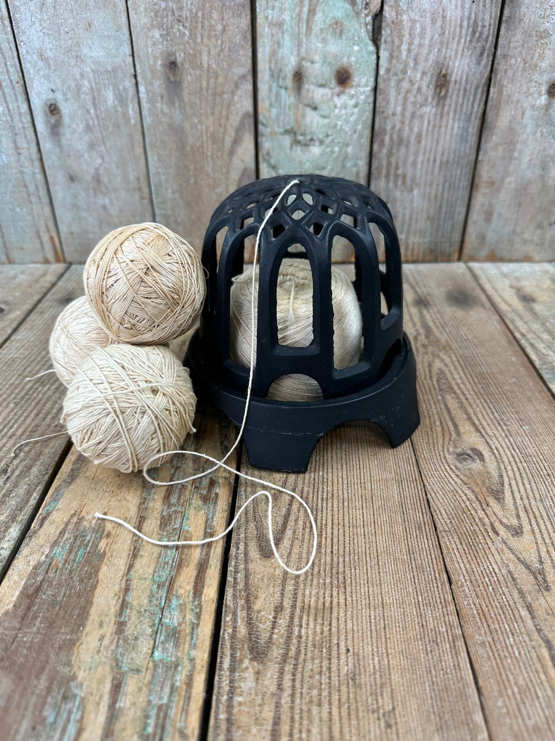 Vintage Arcade Cast Iron Yarn Holder 9185 String Holder Antique String ...