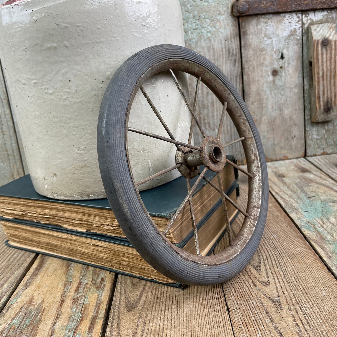 Salvaged Antique Wheel Old Baby Carriage Wheel Rustic Wheel Chair Part ...