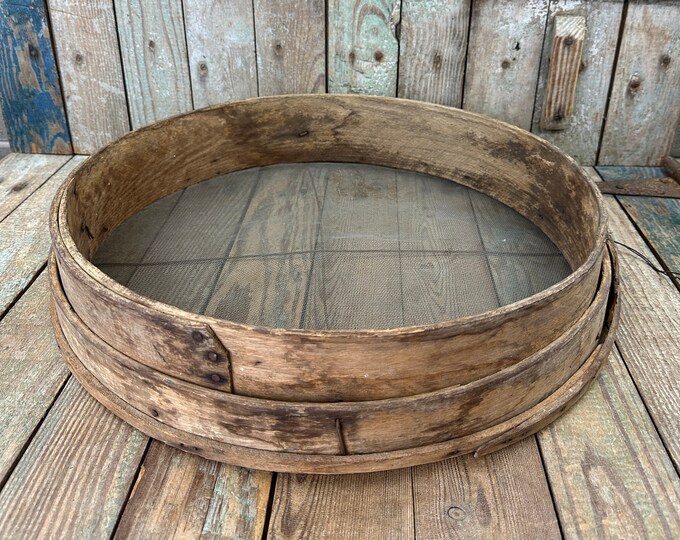 Vintage Grain Sieve Bentwood Sieve Shabby Farm Sifter Farmhouse Decor ...