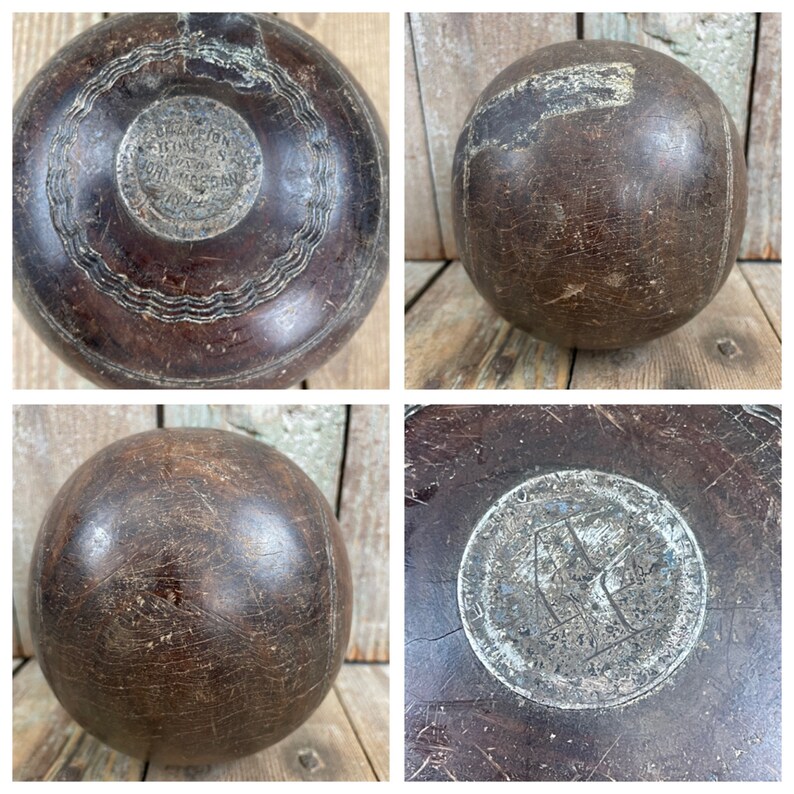 Antique Wooden Lawn Bowling Balls 1894 Champion Ball - Etsy