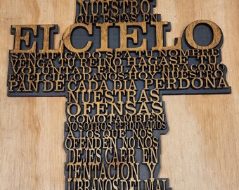 Lords Prayer spanish Version, Our Father spanish Version, Wooden Prayer ...