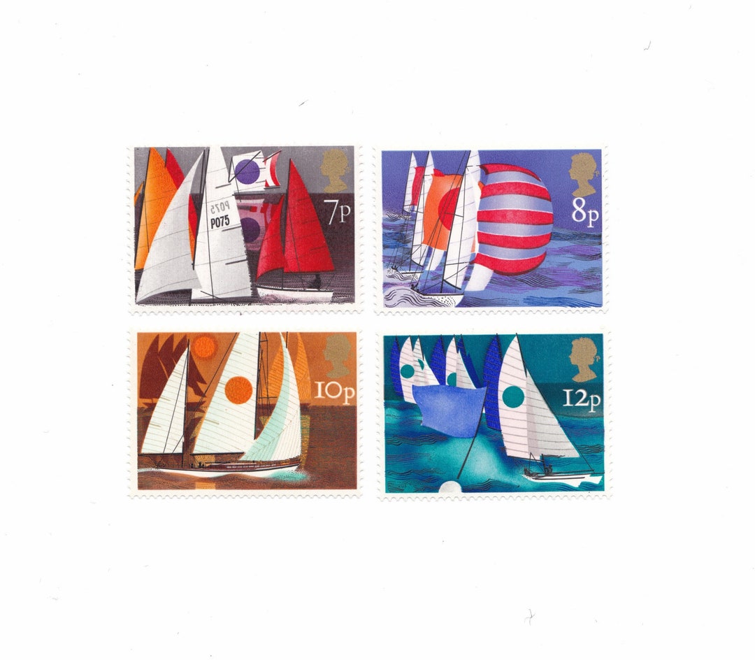 1975 Sailing Vintage Mint Postage Stamps Boats, Yachts, Ocean, Sea ...