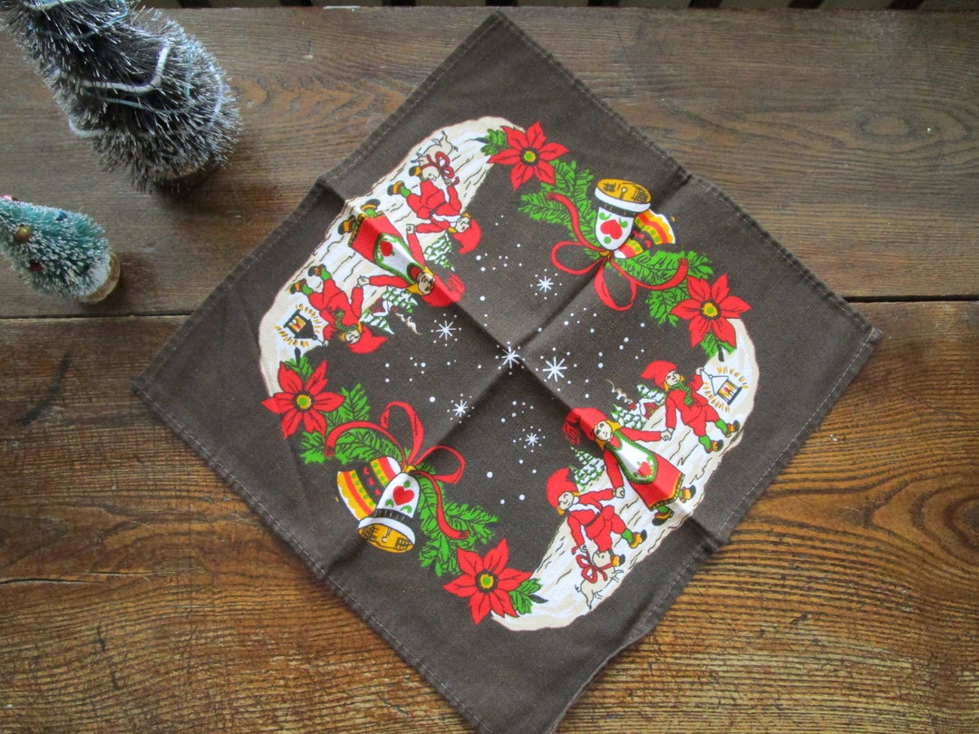 Vintage Christmas Tomte Gnome God Jul Table Doily Swedish Scandinavian ...