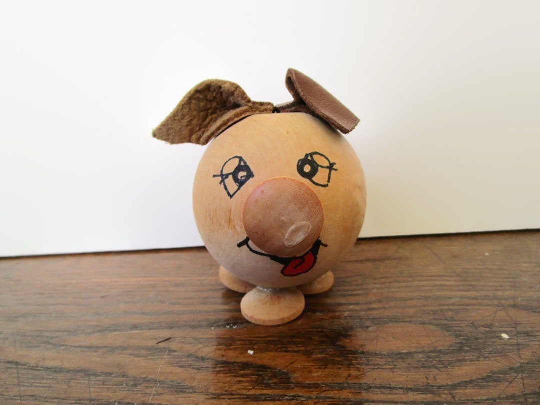 Cute Vintage 70s Wooden Pig Figurine. Wood Pig Figure. Home - Etsy
