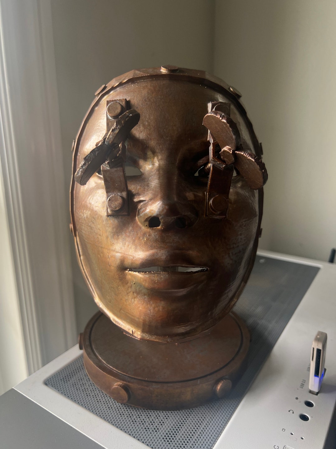 Captivating 10-inch Hand-painted Torture Mask on Stand: Intriguing 3D ...