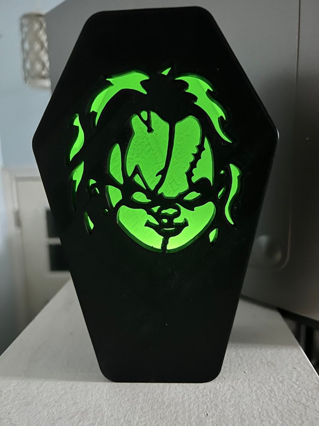 Captivating 7-inch 3D Printed LED Coffin Silhouette Display - Etsy Canada
