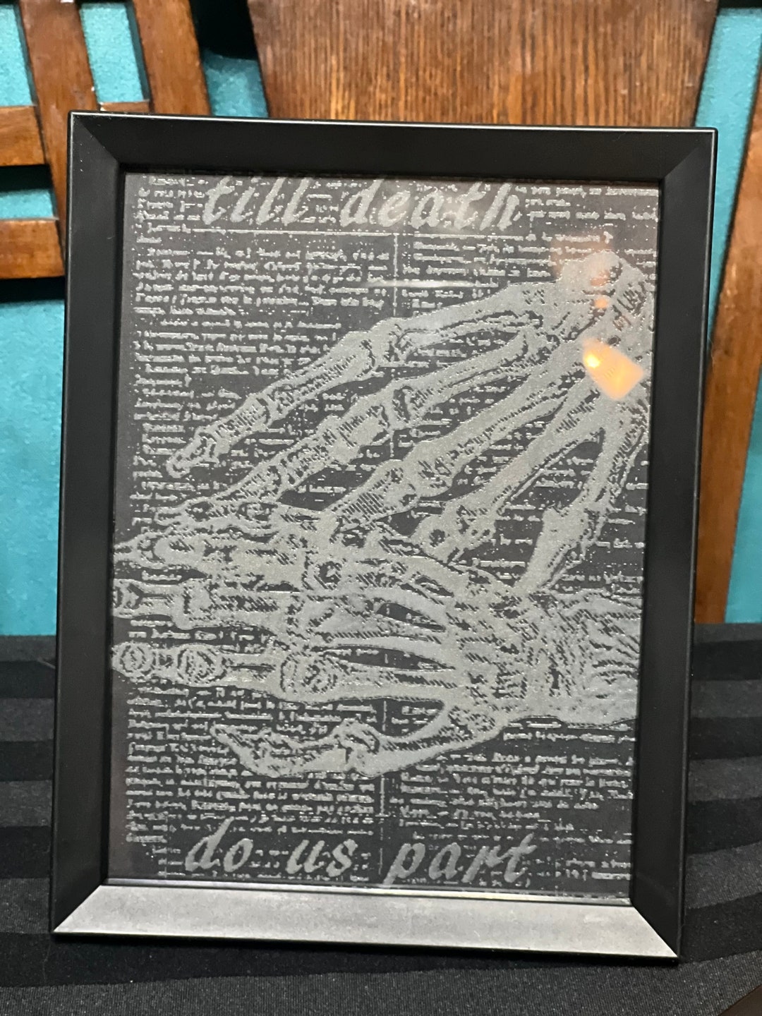 Bone Hands Embraced: Till Death Do Us Part Glass Engraving - Etsy