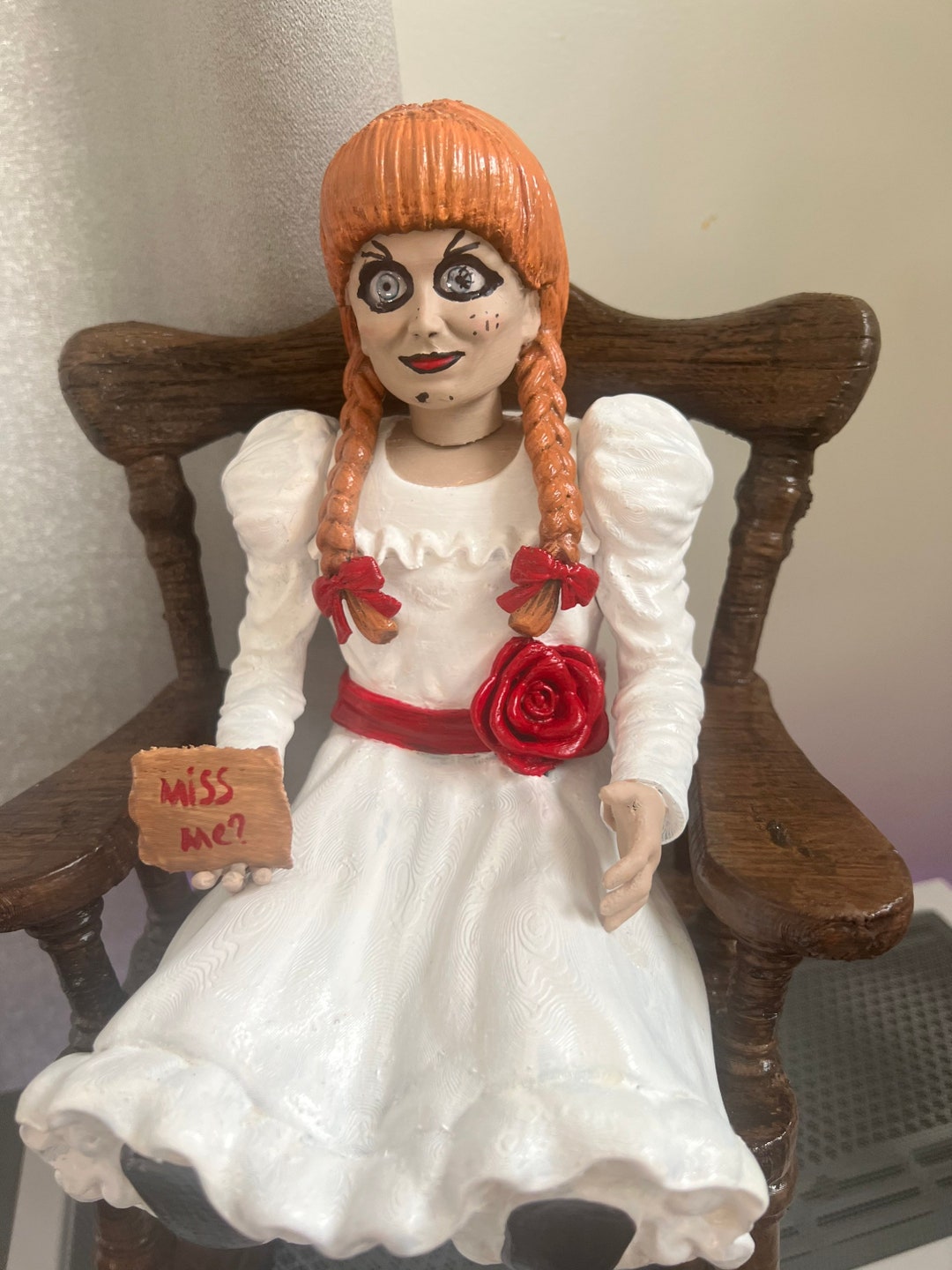 12-inch Hand-painted Annabelle Rocking Chair Statue Iconic Horror ...