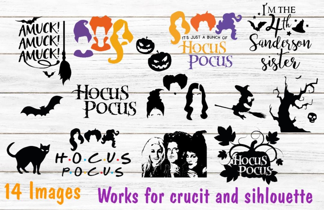 Hocus Pocus Bundle 14 Images Compatible With Cricut and Silhouette. for ...