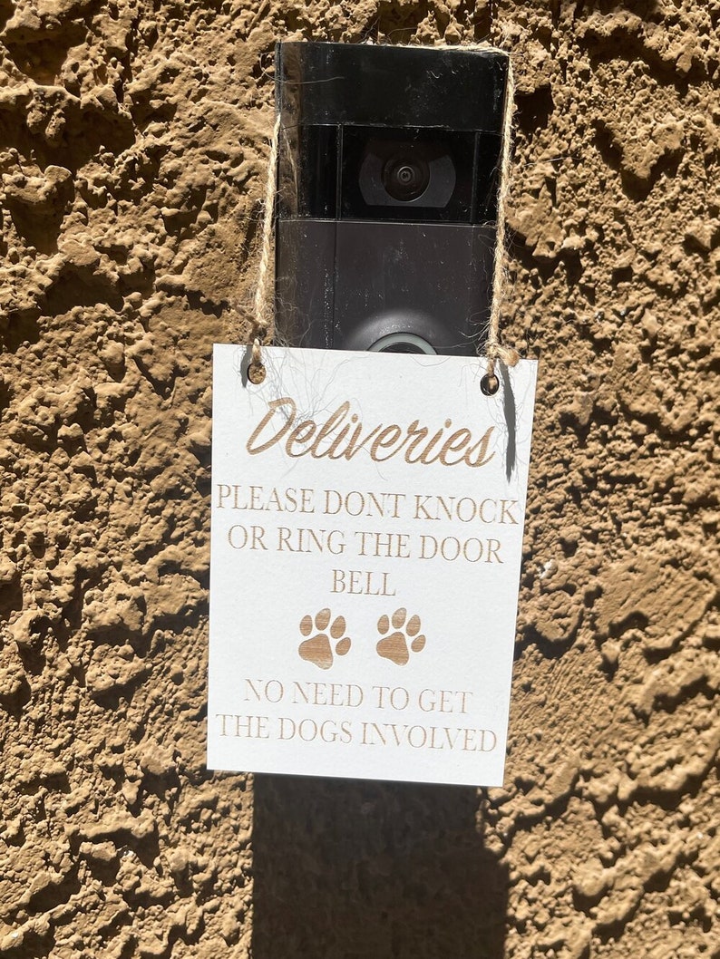 Deliveries Dog Door Sign Beware of Dog Sign Pet Door Hanger - Etsy