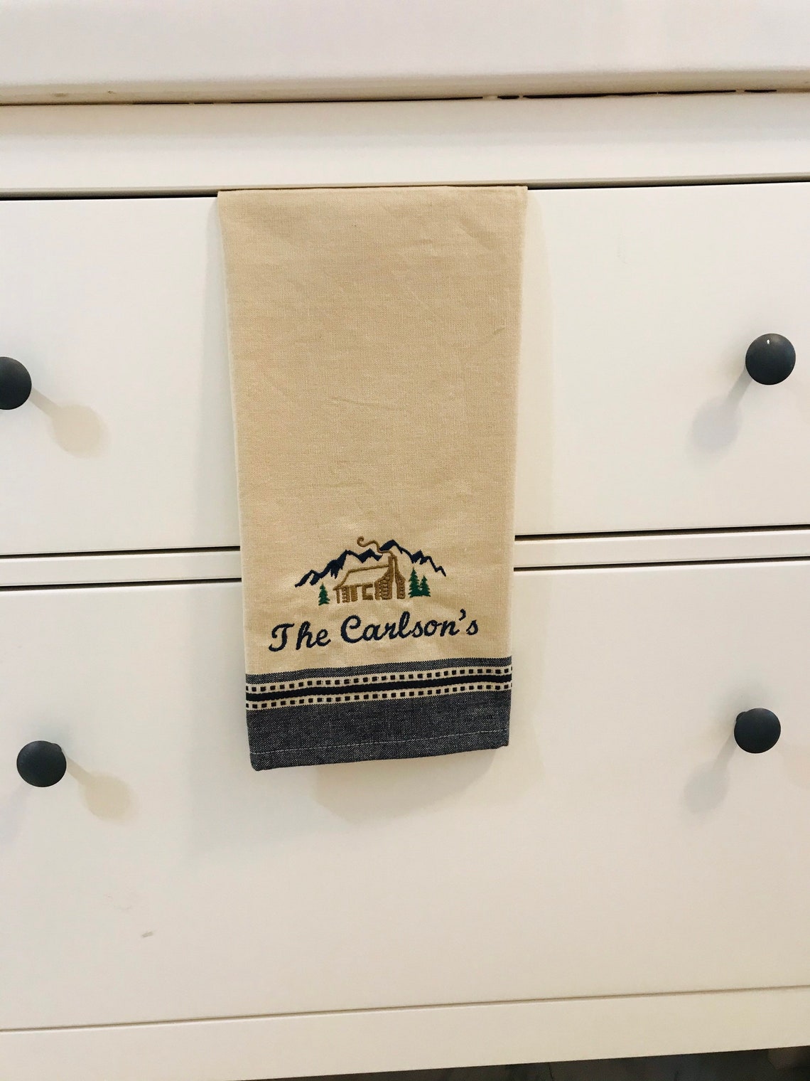 Personalized Kitchen Towel for the Cabin Rustic Kitchen | Etsy
