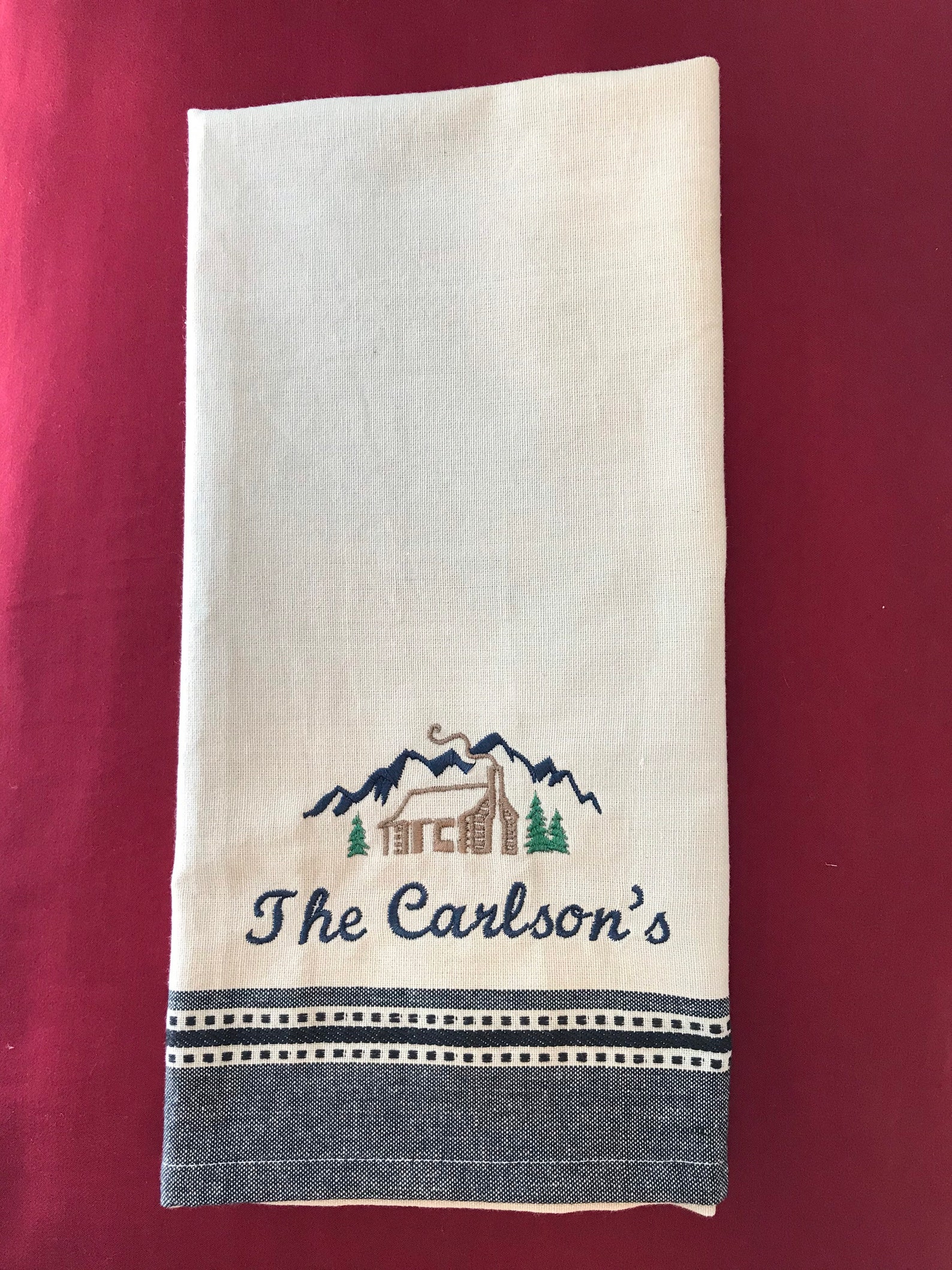 Personalized Kitchen Towel for the Cabin Rustic Kitchen | Etsy