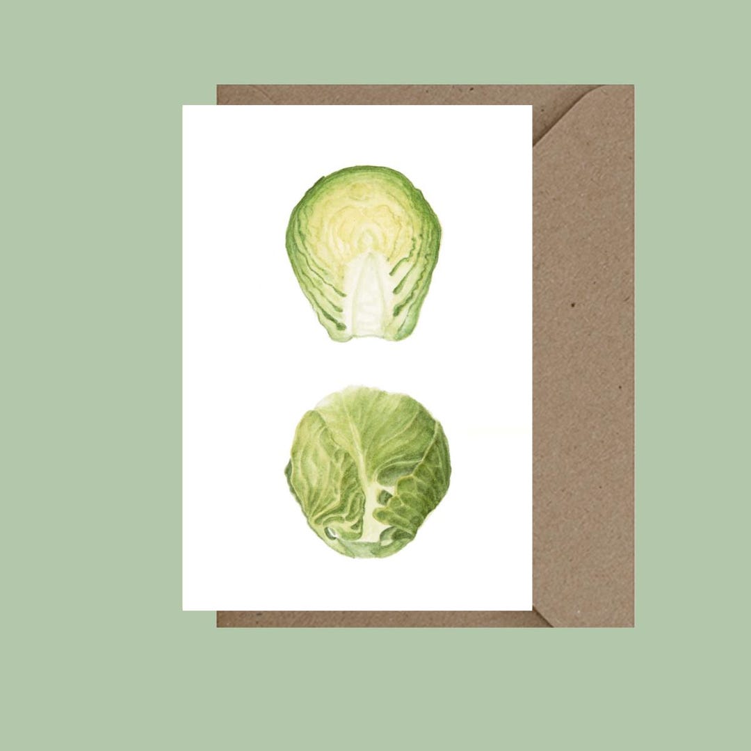 Christmas Card. Brussel Sprout Card. - Etsy