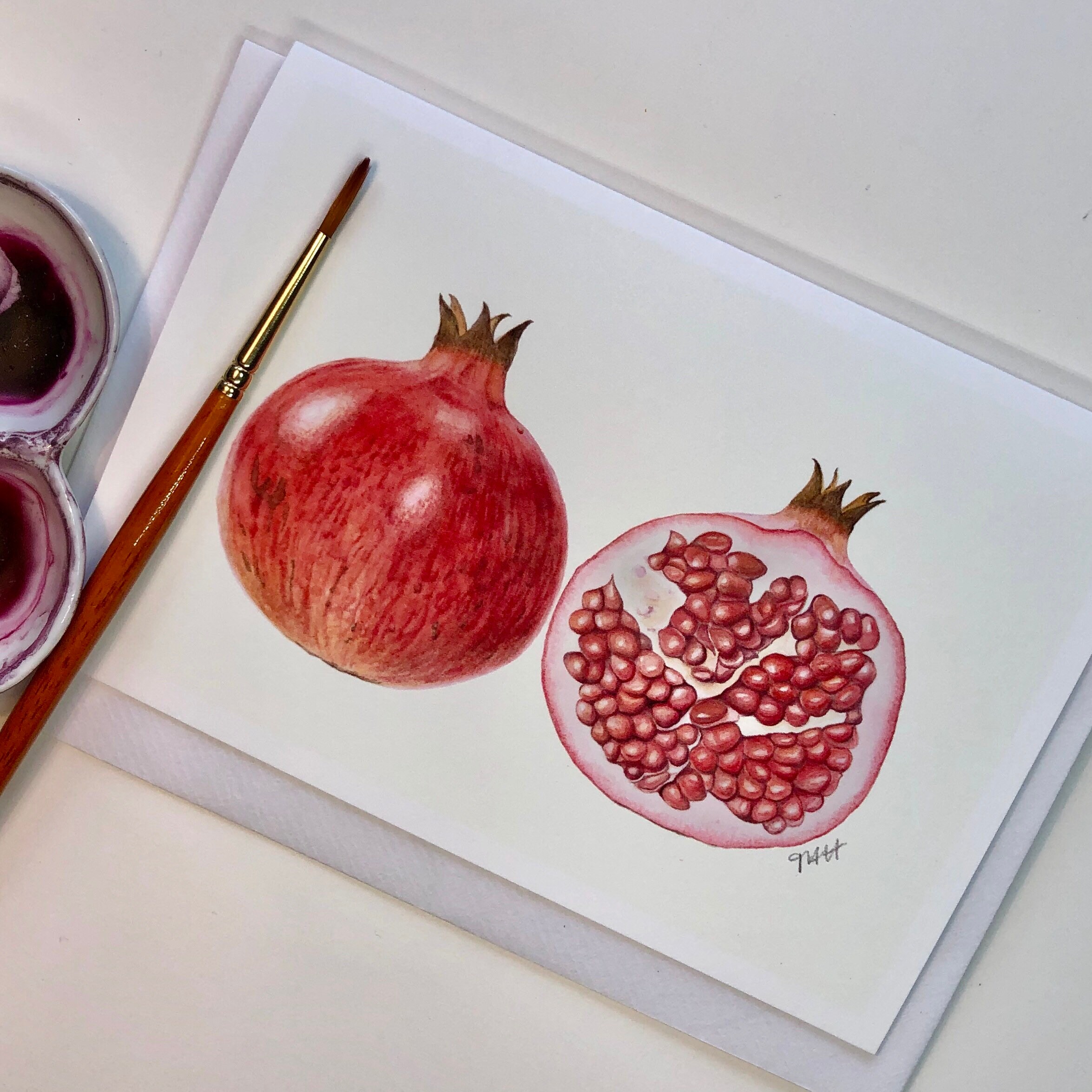 Pomegranate Card. - Etsy