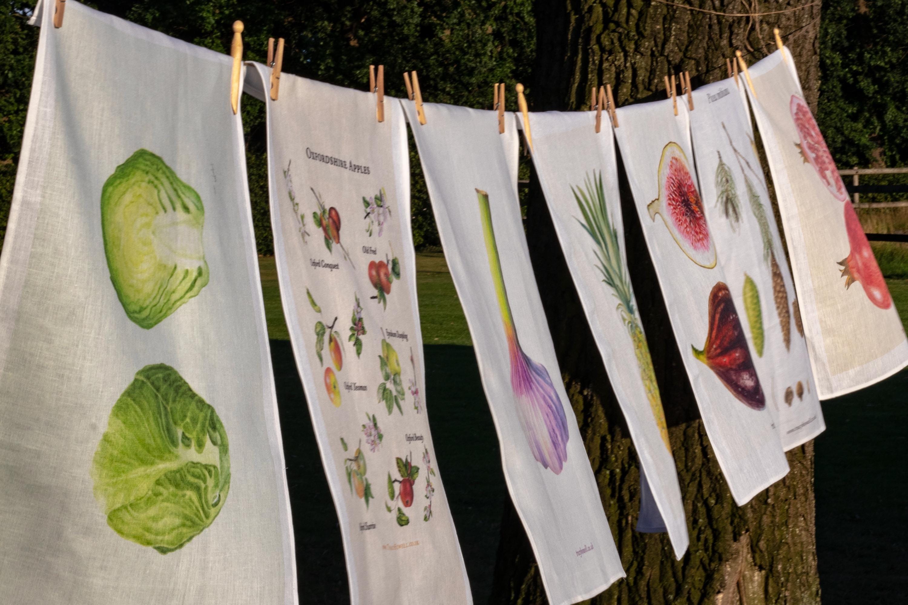 Beautiful Brussel Sprout Botanical Tea Towel. 100% Linen. Eat Your ...