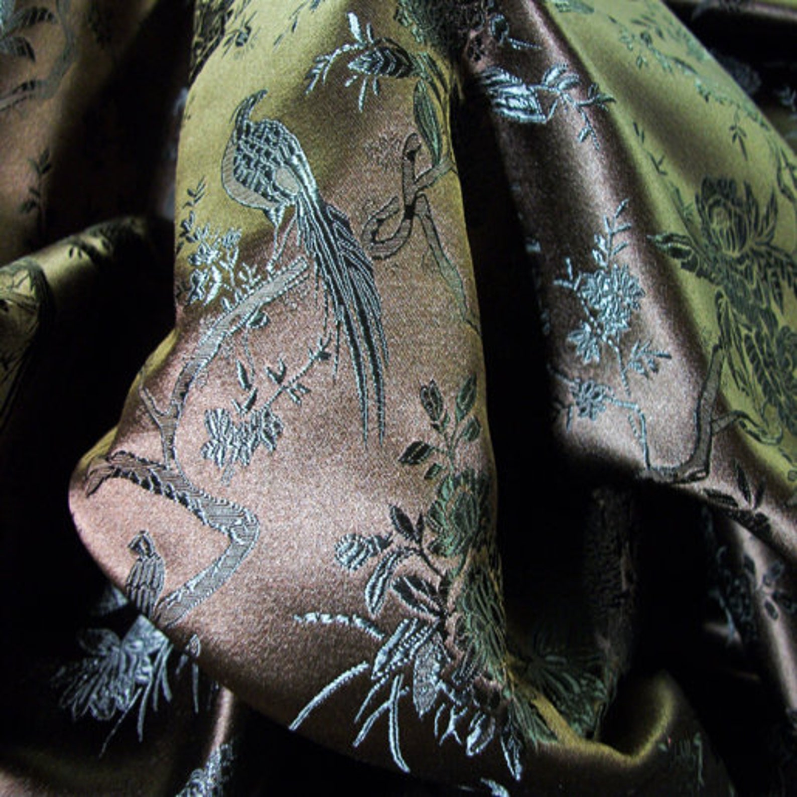Brown & Black Pheasant Silk Brocade Corset Making - Etsy