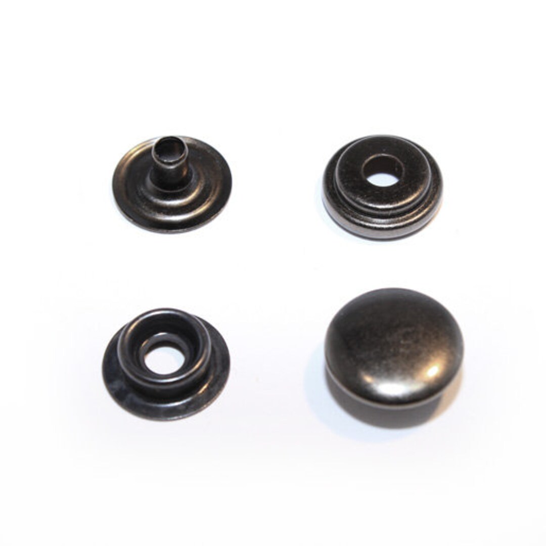 4-part Snaps: 5/8" Gunmetal - 1 Dozen Snaps - Etsy