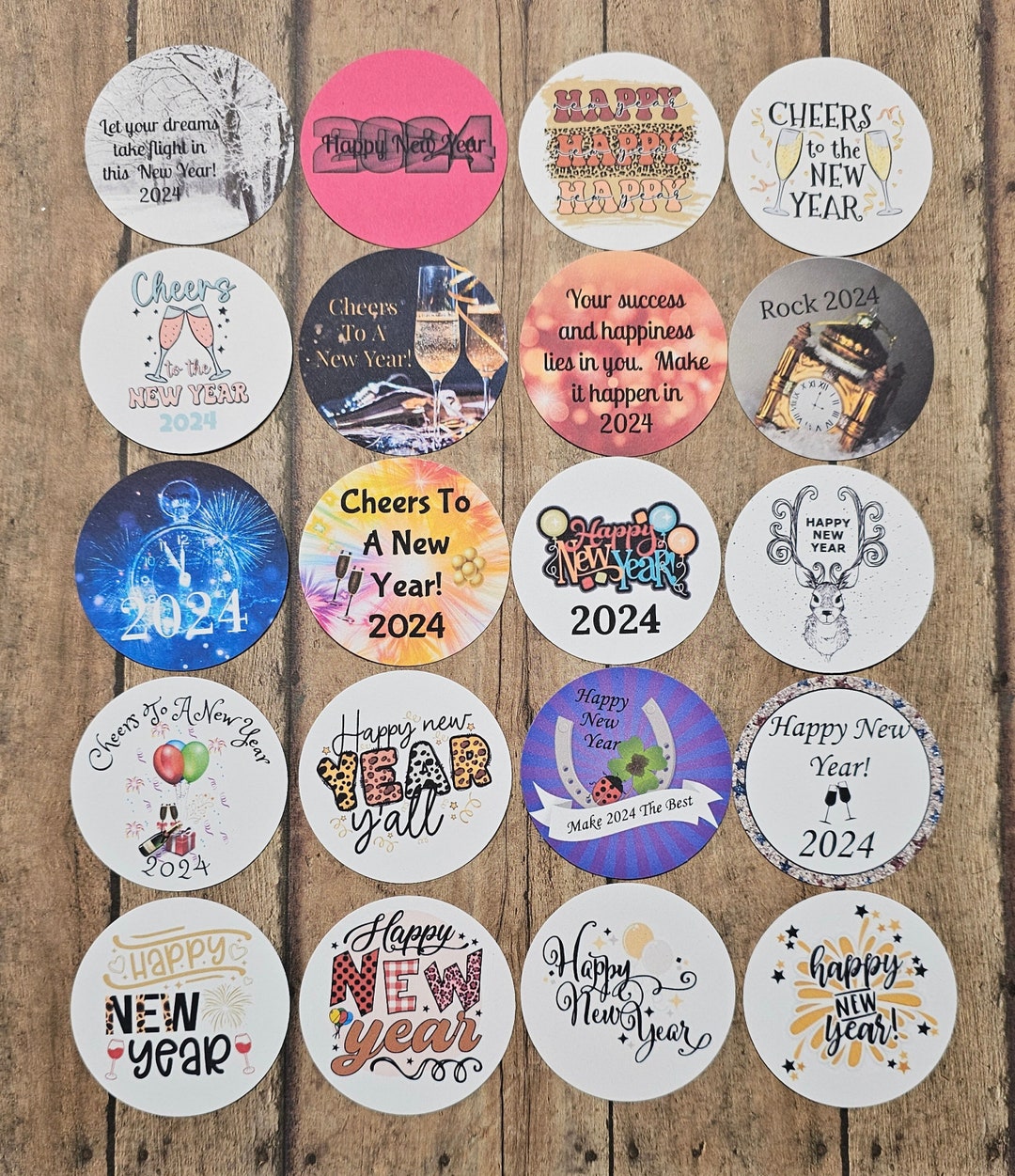 New Years 2024 Freshy Cardstock Rounds - Etsy