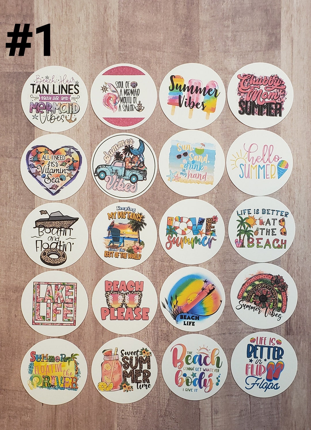 Beach Life/summer/lake Life/river Car Freshie Cardstock Rounds - Qty ...