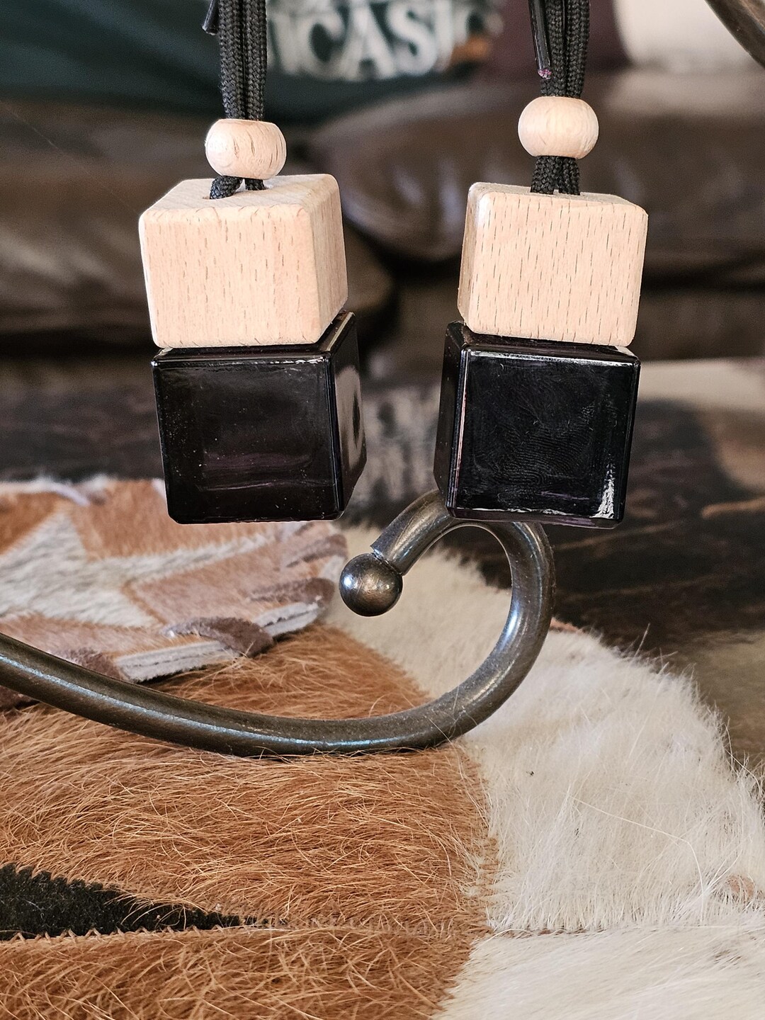 Hanging Car Air Freshener Diffuser With Wooden Cap and Hanging String ...