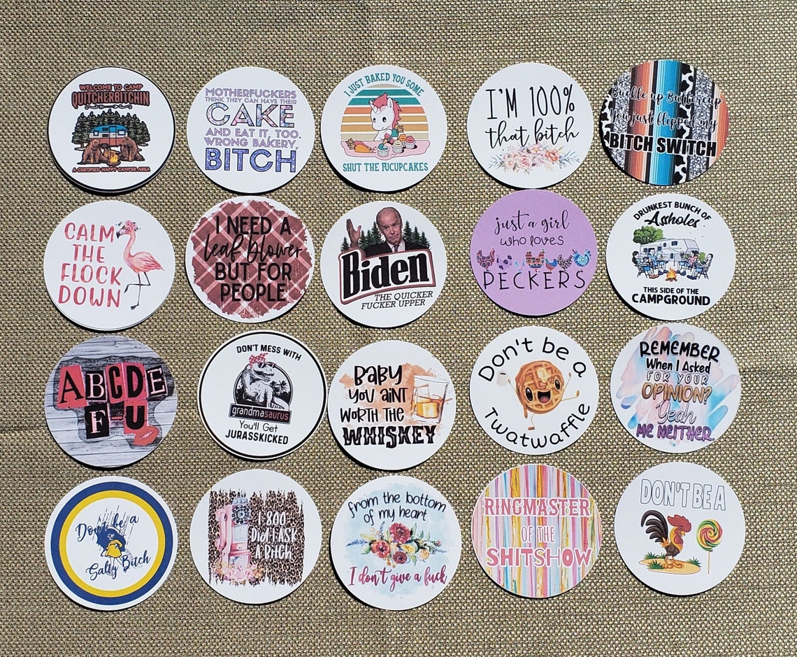 Snarky/rude/crude Round Car Air Freshie Cardstock Sayings - Etsy
