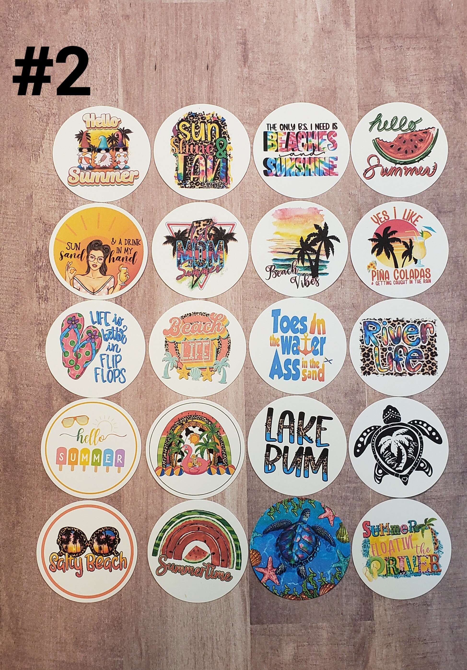 Beach Life/summer/lake Life/river Car Freshie Cardstock Rounds - Qty ...