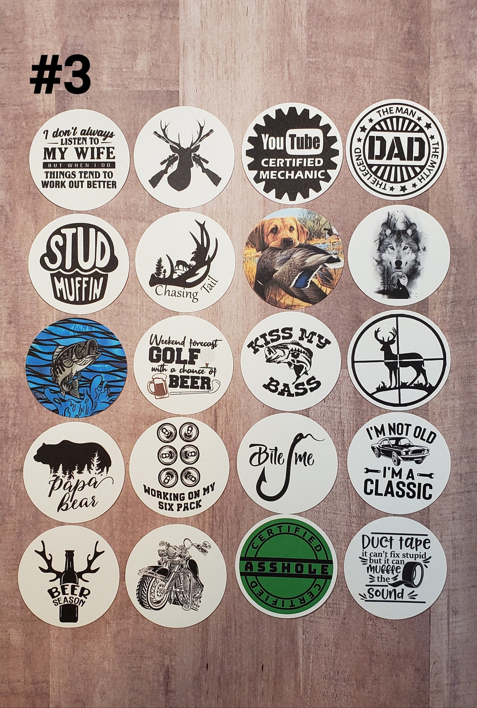 Manly/guys Grab Bag - Car Air Freshie Round Cardstock Cutouts Qty. 20 ...