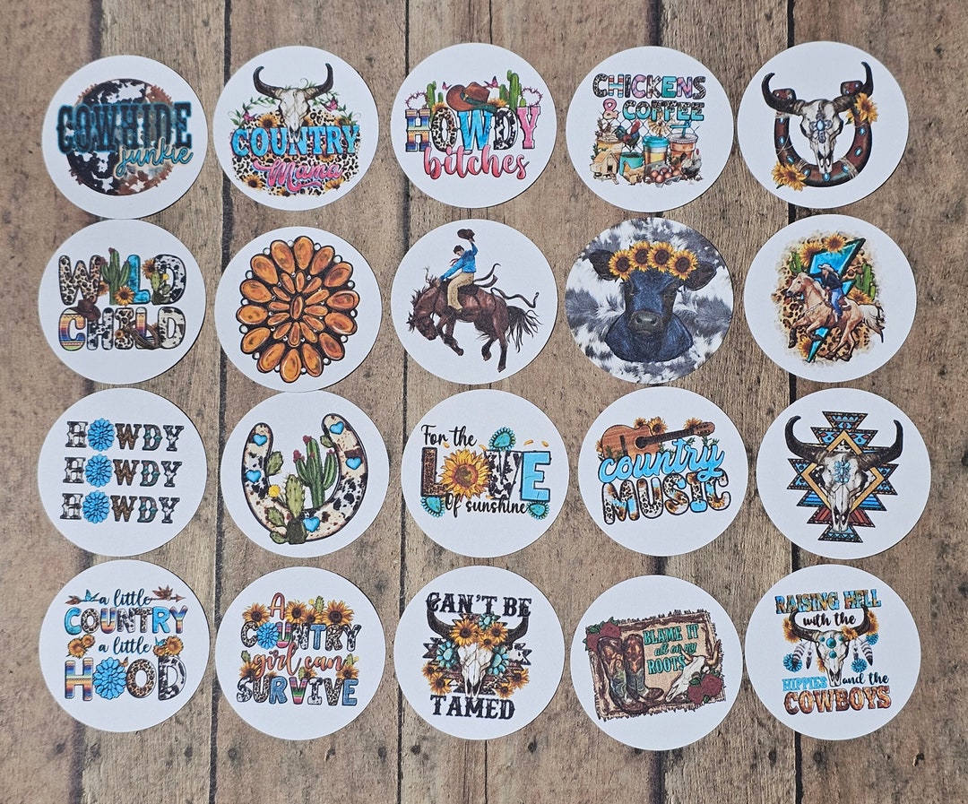 Freshy Cardstock Rounds/western Theme Cardstock Rounds - Etsy