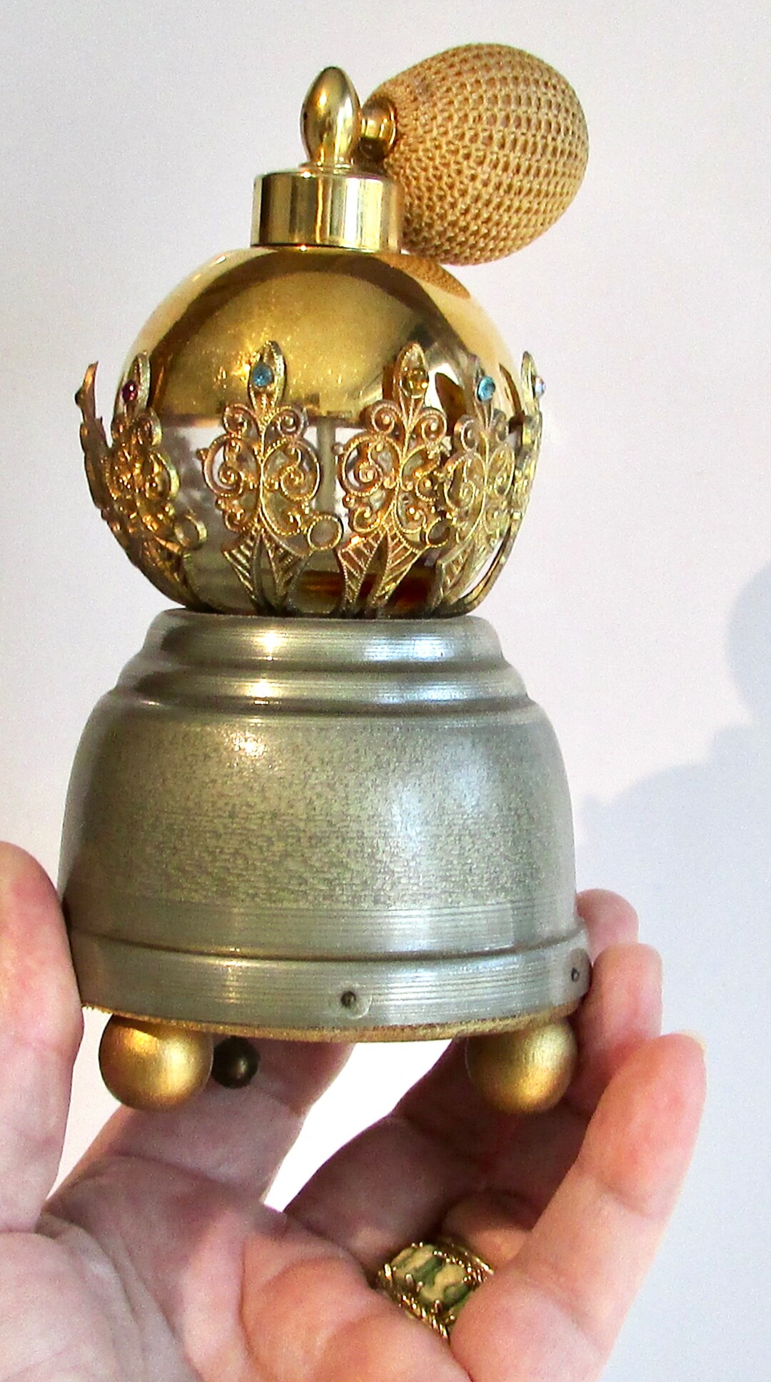 Vtg Beautiful Antique Musical Atomizer Perfume Bottle Squeeze Bulb ...