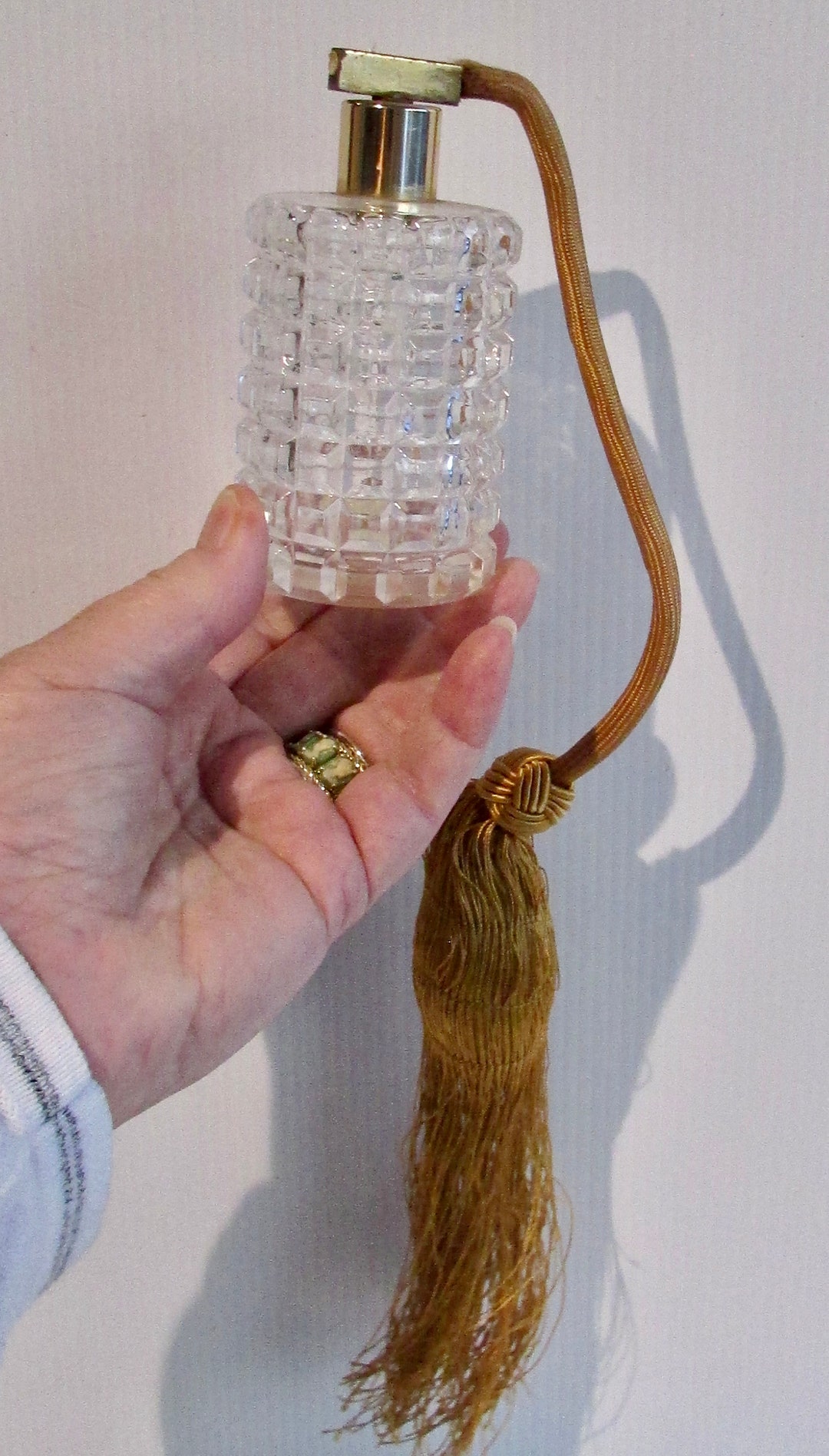 Antique Clear Glass Atomizer Perfume Bottle Squeeze Bulb/puffer/pretty ...