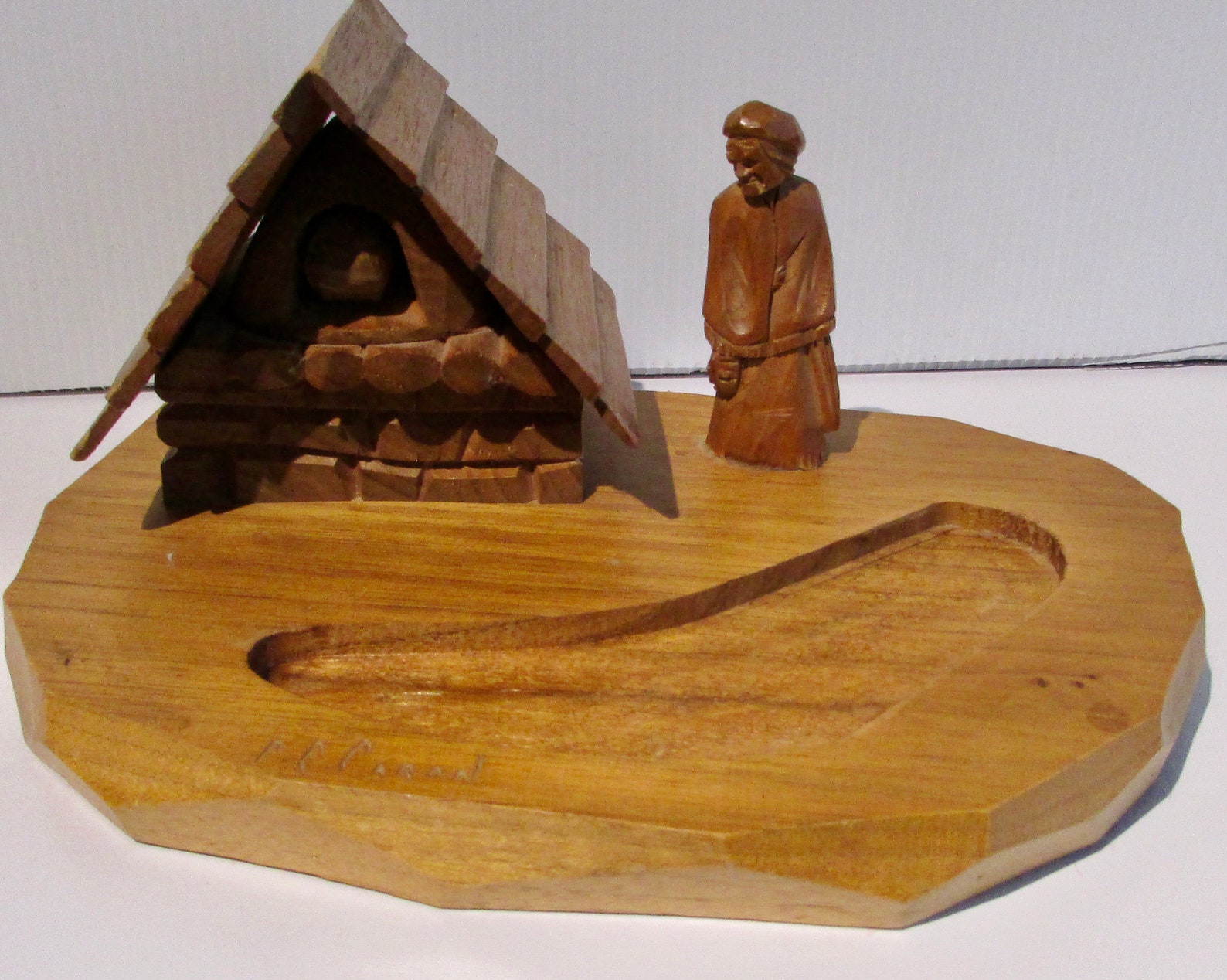 Antique P E CARON Wood Carving Sculpture Old Lacy Near the Bread Oven ...